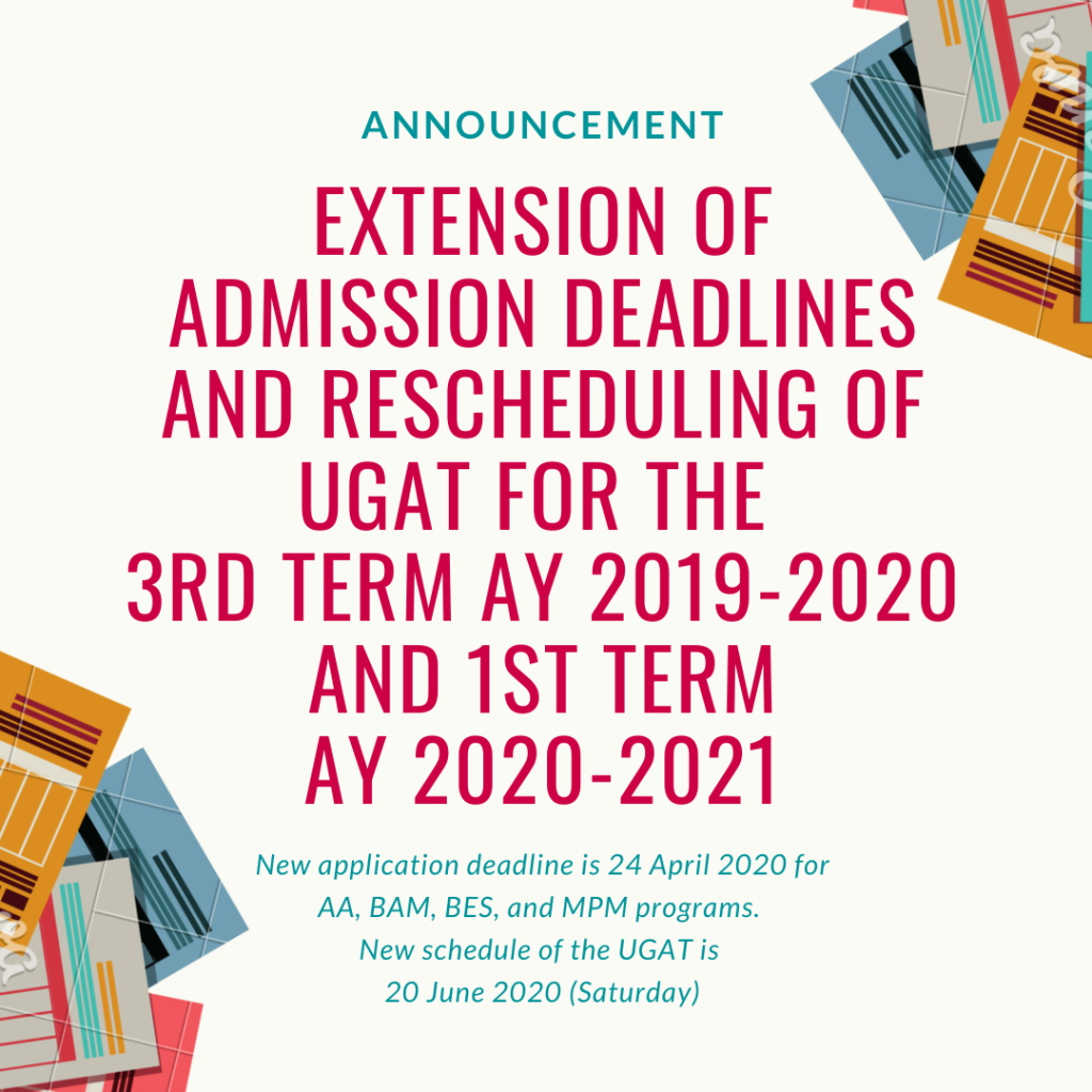 Extension of Admission Deadlines and Rescheduling of UgAT for the 3rd ...